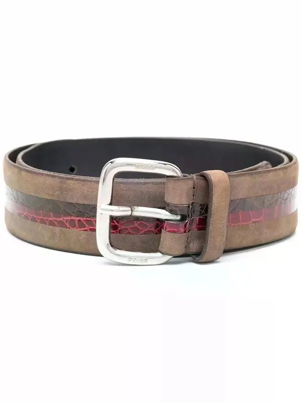 Gianfranco Ferre 1990s Appliqué Suede Belt - Brown