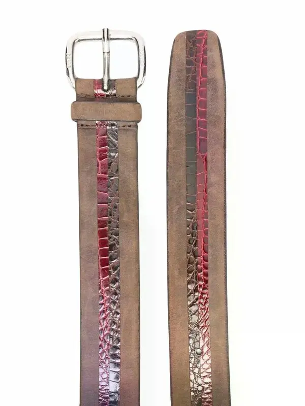 Gianfranco Ferre Textured Appliqué Suede Belt