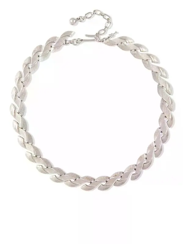 SUSAN CAPLAN 1970s Trifari Braided Effect Necklace - Silver