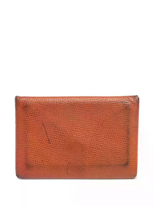 Hermès Calvi Textured Epsom Leather Card Holder - Orange