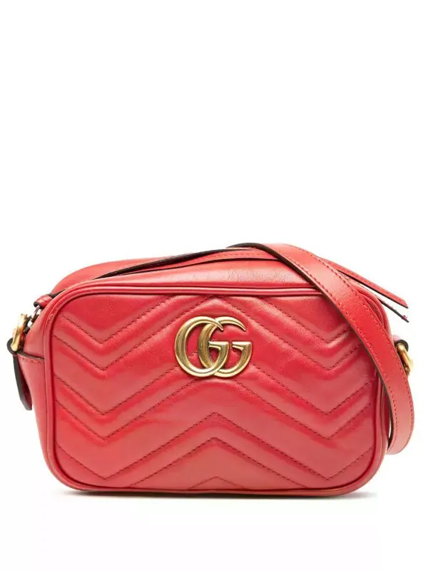 Gucci Gg Marmont Matelassé Mini Crossbody Bag - Red
