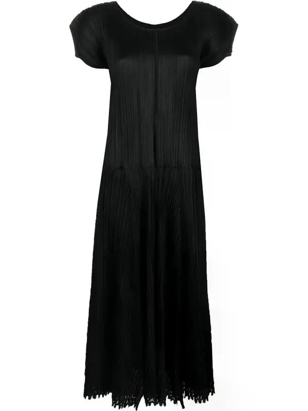 Issey Miyake 2000s Pleated A-line Midi Dress