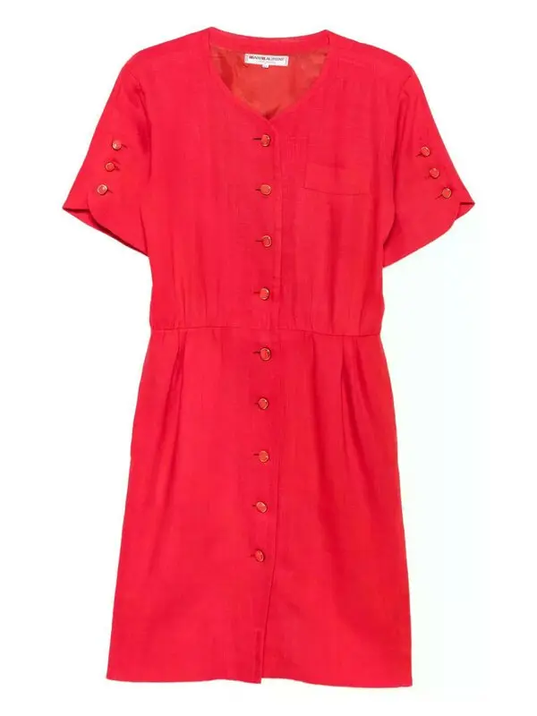 Saint Laurent Pre-owned 1980s Buttoned Linen Dress
