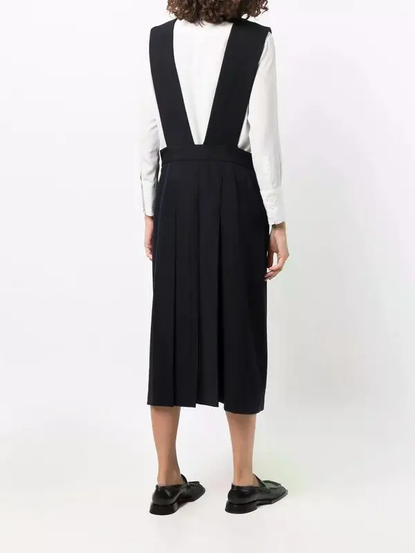 Comme Des Garçons 2000s Pleated Midi Skirt With Suspenders