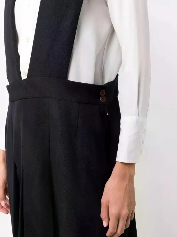 Comme Des Garçons 2000s Pleated Midi Skirt With Suspenders