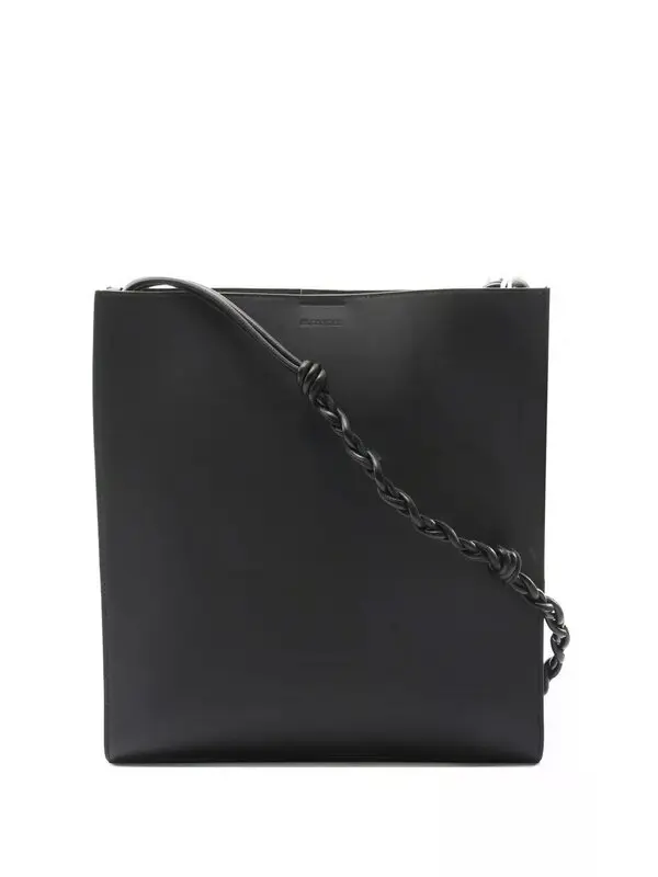 JIL SANDER Tangle Leather Shoulder Bag - Black