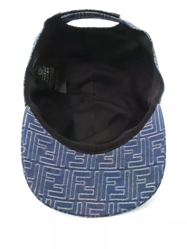 Fendi Ff Logo Denim Cap - Blue