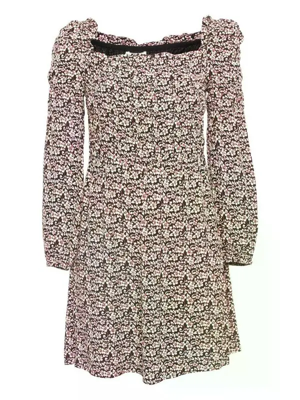 Maje Puff-sleeved Floral Mini Dress