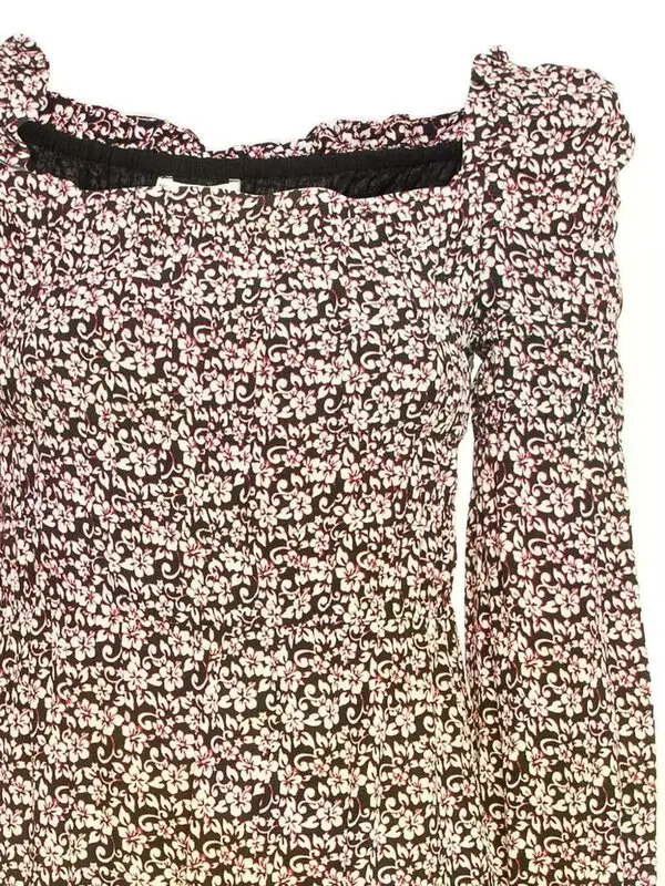 Maje Puff-sleeved Floral Mini Dress