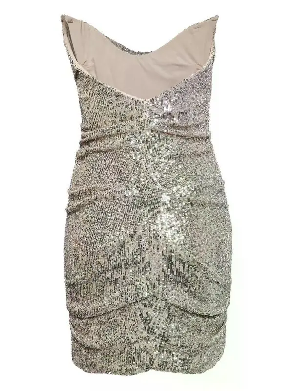 REEM ACRA Sequin Ruched Mini Dress