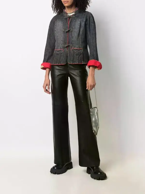 Sonia Rykiel Paris Contrasting Piping Denim Jacket