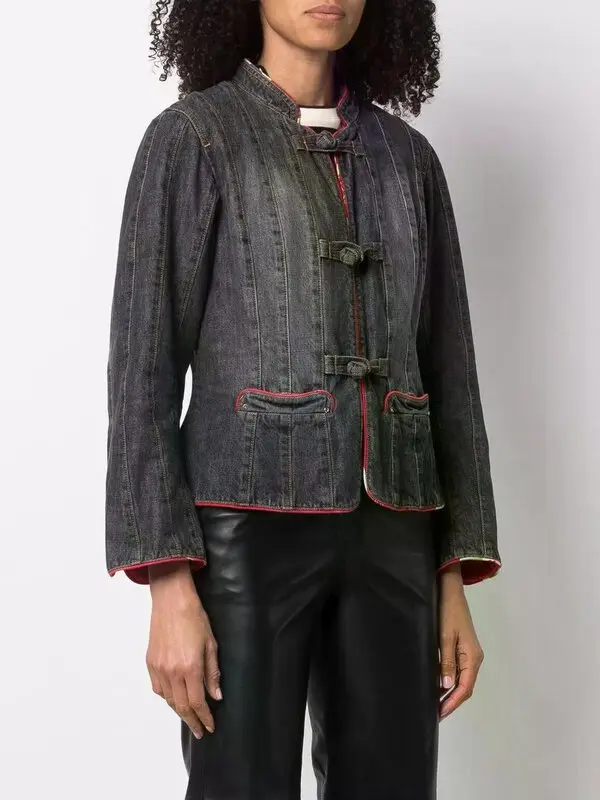 Sonia Rykiel Paris Contrasting Piping Denim Jacket