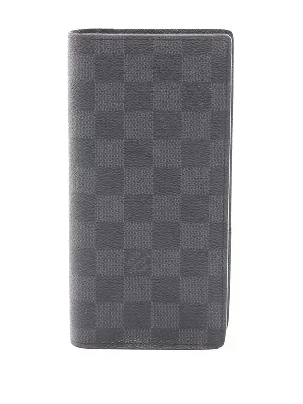 LOUIS VUITTON 2010 Damier Graphite Brazza Wallet Long Wallets - Black