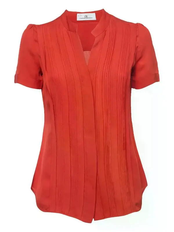 Carolina Herrera Pleated Silk Top