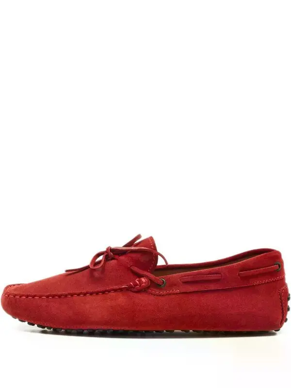 TOD'S Suede Tassel Loafers - Red