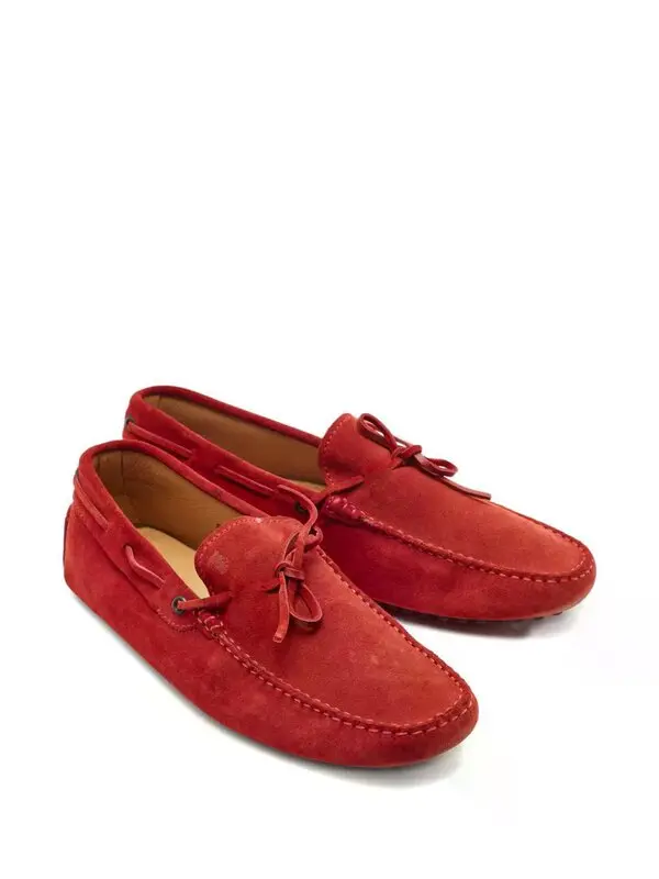 TOD'S Suede Tassel Loafers - Red