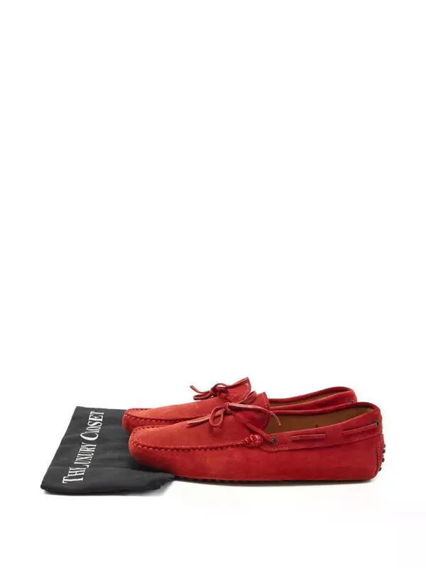 TOD'S Suede Tassel Loafers - Red