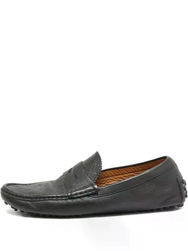 Gucci Diamante Leather Loafers - Black