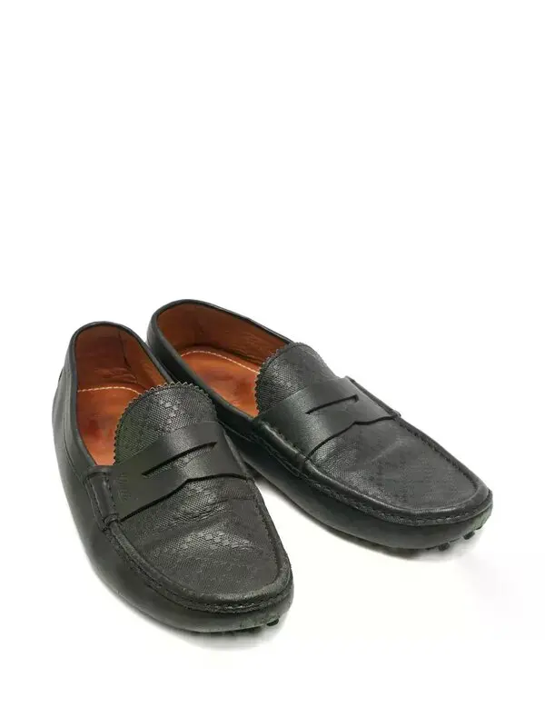 Gucci Diamante Leather Loafers - Black