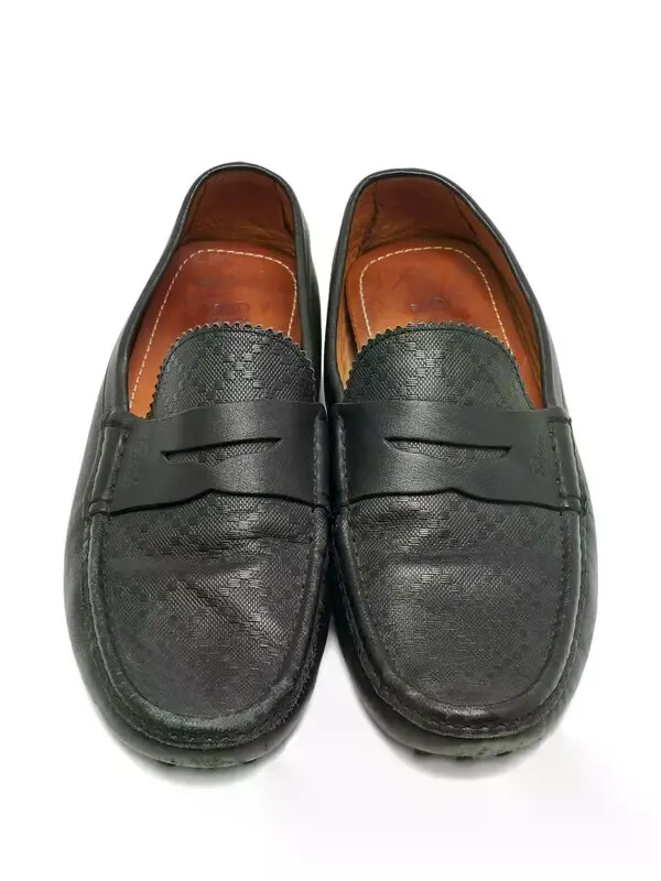 Gucci Diamante Leather Loafers - Black