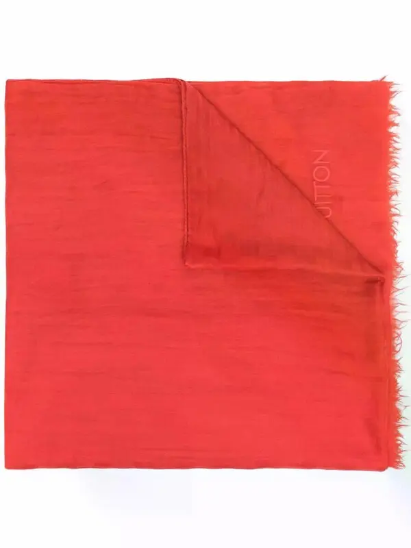 LOUIS VUITTON 2010s Frayed Cashmere Shawl - Red