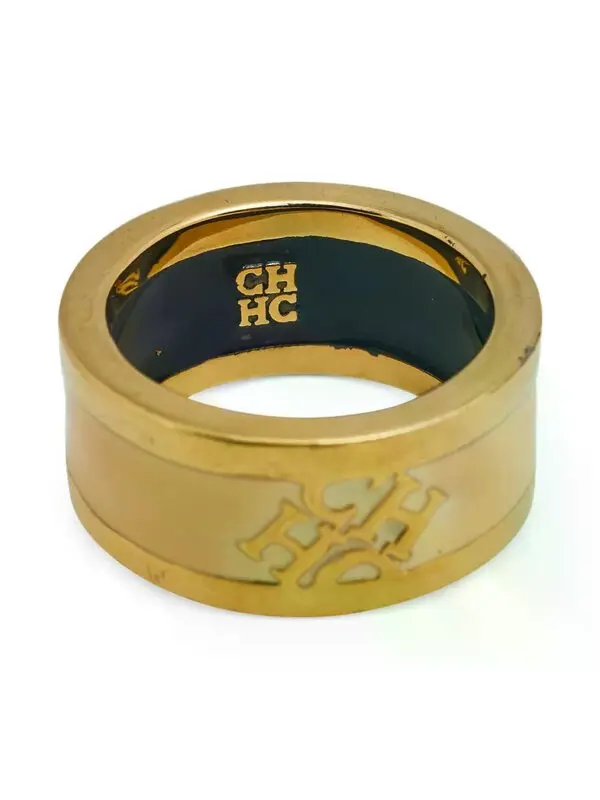 Carolina Herrera Enamel Ch Logo Ring