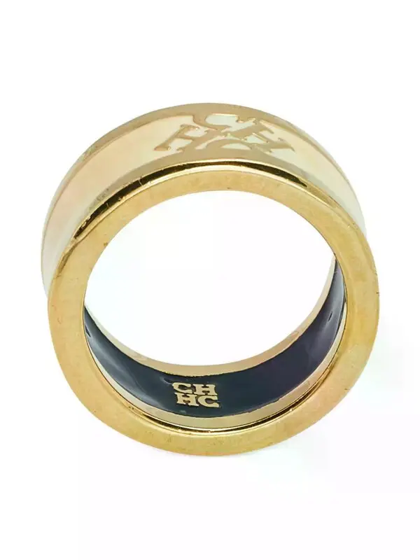 Carolina Herrera Enamel Ch Logo Ring