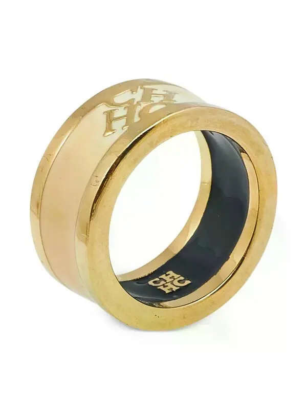 Carolina Herrera Enamel Ch Logo Ring