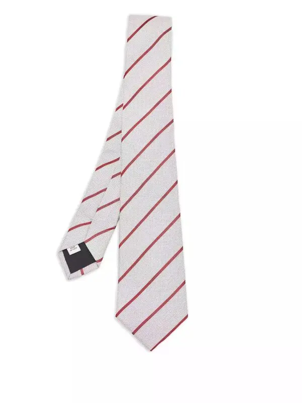 Valentino Garavani Striped Silk Tie - White