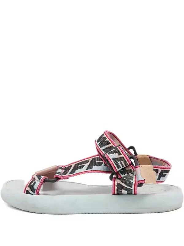 Off-White Canvas Platform Sandals - Pink