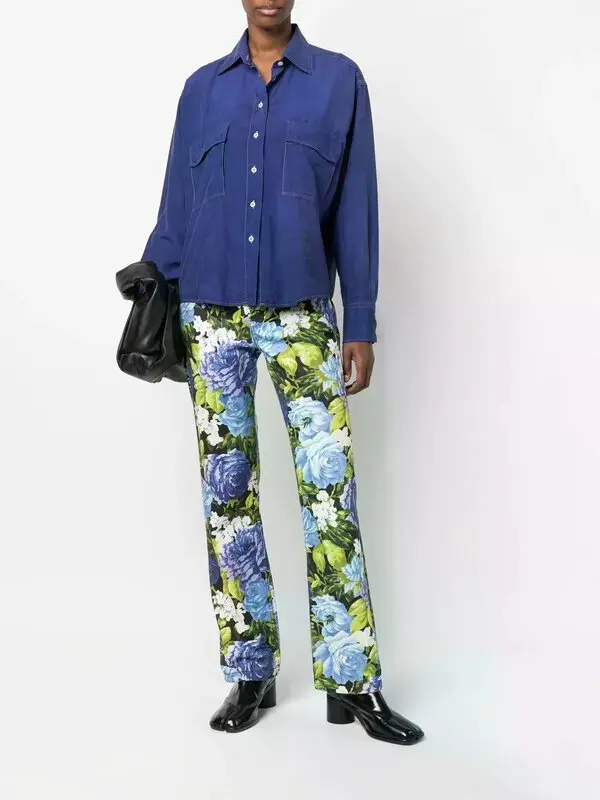 Gucci 1990s Contrast-stitch Silk Shirt