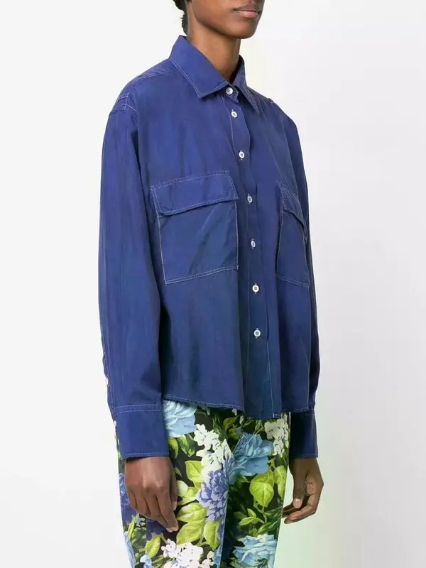 Gucci 1990s Contrast-stitch Silk Shirt