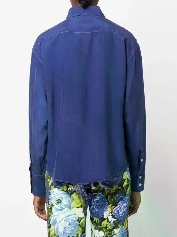 Gucci 1990s Contrast-stitch Silk Shirt
