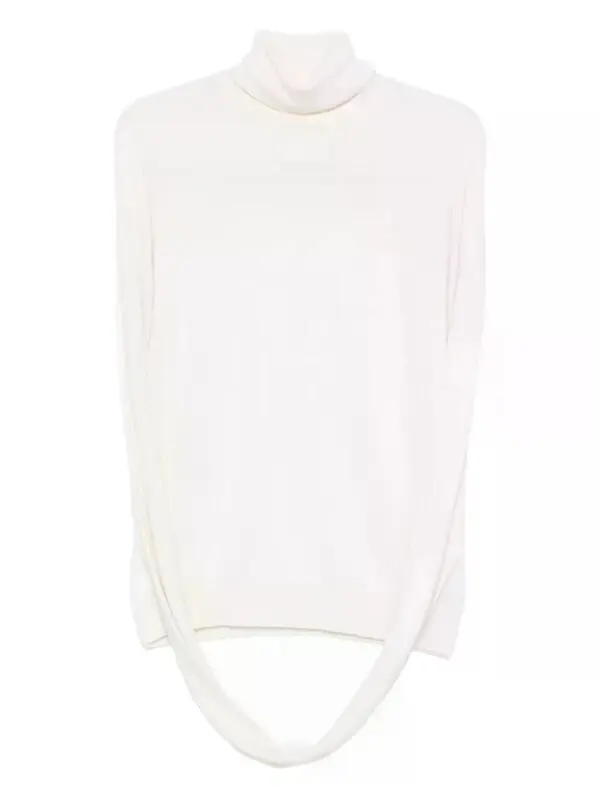 MAISON MARGIELA 1990s Turtleneck Wool Sweater - White