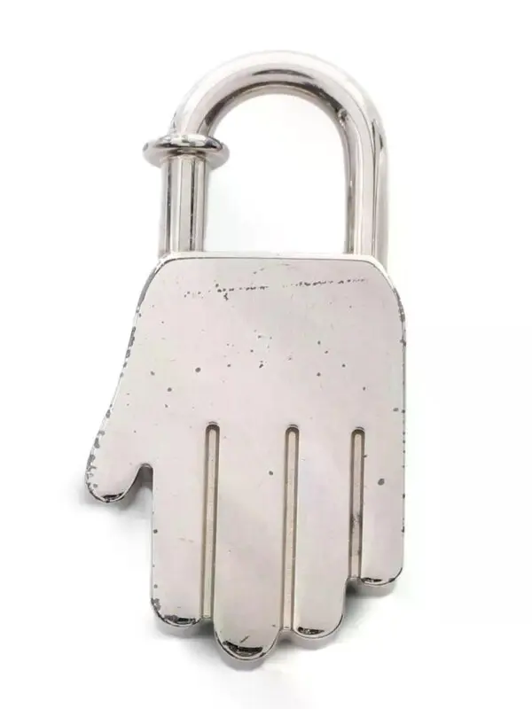 Hermès Hand-motif Padlock Charm - Silver