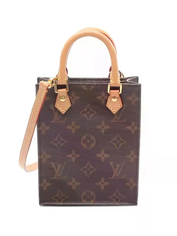 LOUIS VUITTON 2020 Petit Sac Plat Tote Bag - Brown