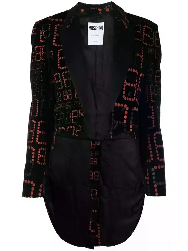 Moschino 2010 Number-print Asymmetric Jacket