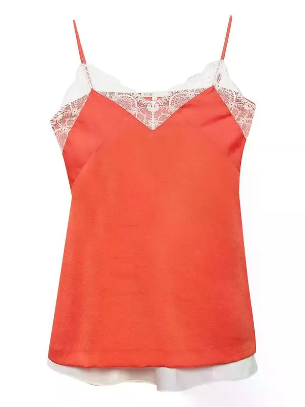 Maje Satin Lace Camisole Top