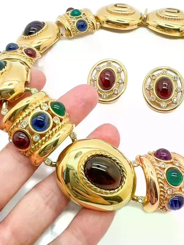 Givenchy 1980s Byzantine Necklace And Earrings Set