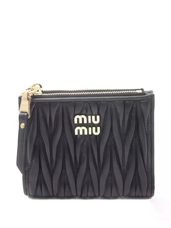 Miu Miu F2020s Matelassé Bi-fold Leather Wallet - Black