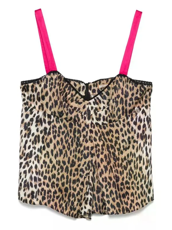John Galliano 2000s Leopard Print Top