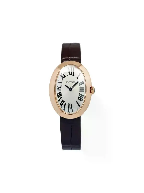 CARTIER Baignoire 24mm 18k Rose Gold Watch - Silver