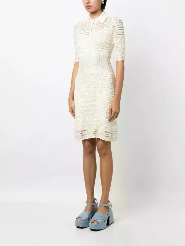 Prada Crochet-knit Fitted Dress