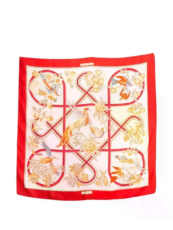 Hermès 1991 Caraïbes Silk Scarf - Red