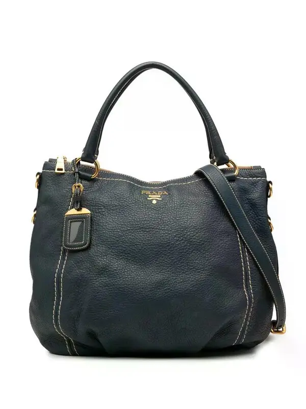 Prada Vitello Daino Zip Top Satchel