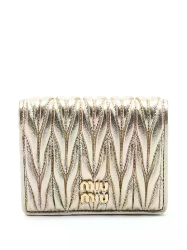 Miu Miu 2010-2025 Metallic Matelasse Wallet Small Wallets - Gold