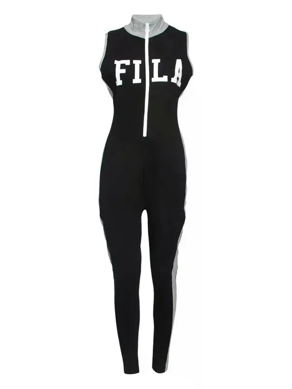 FILA Logo Zip-up Jumpsuit - Black