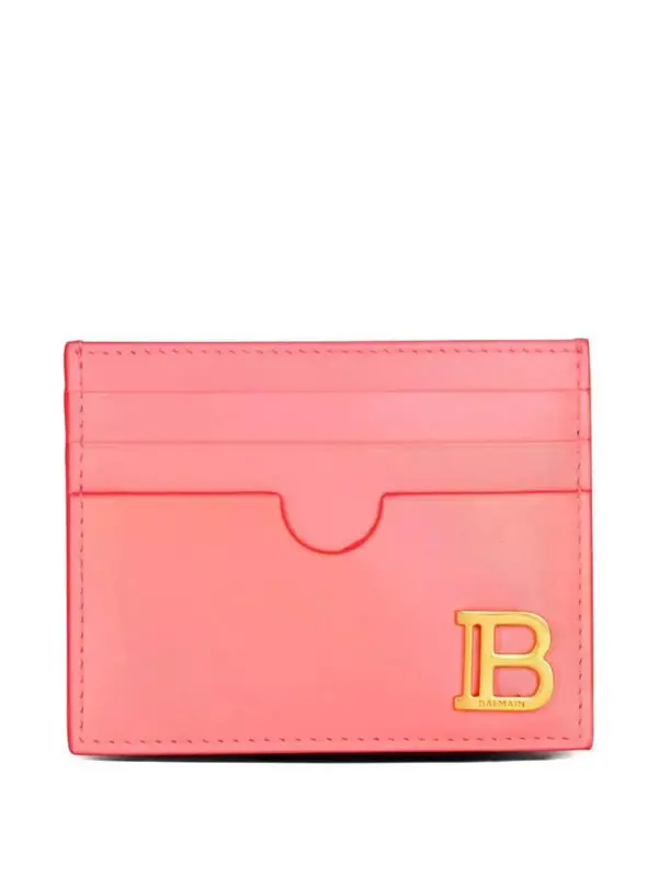 Balmain B-buzz Leather Cardholder - Pink