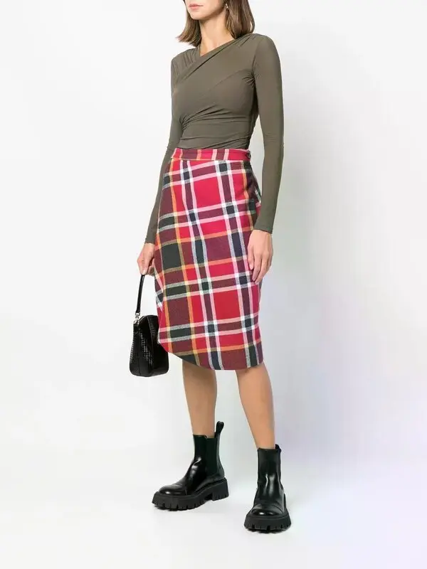 VIVIENNE WESTWOOD Plaid Midi Skirt