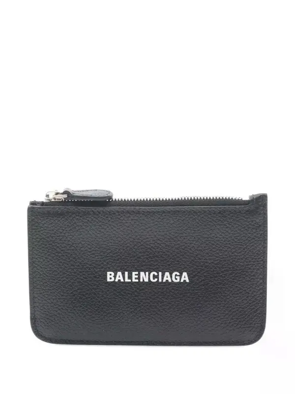 Balenciaga 2010-2025 Leather Cash Coin Pouch - Black